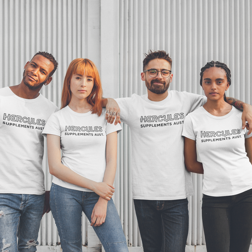Hercules Signature White T-Shirt – Hercules Supplements Aust